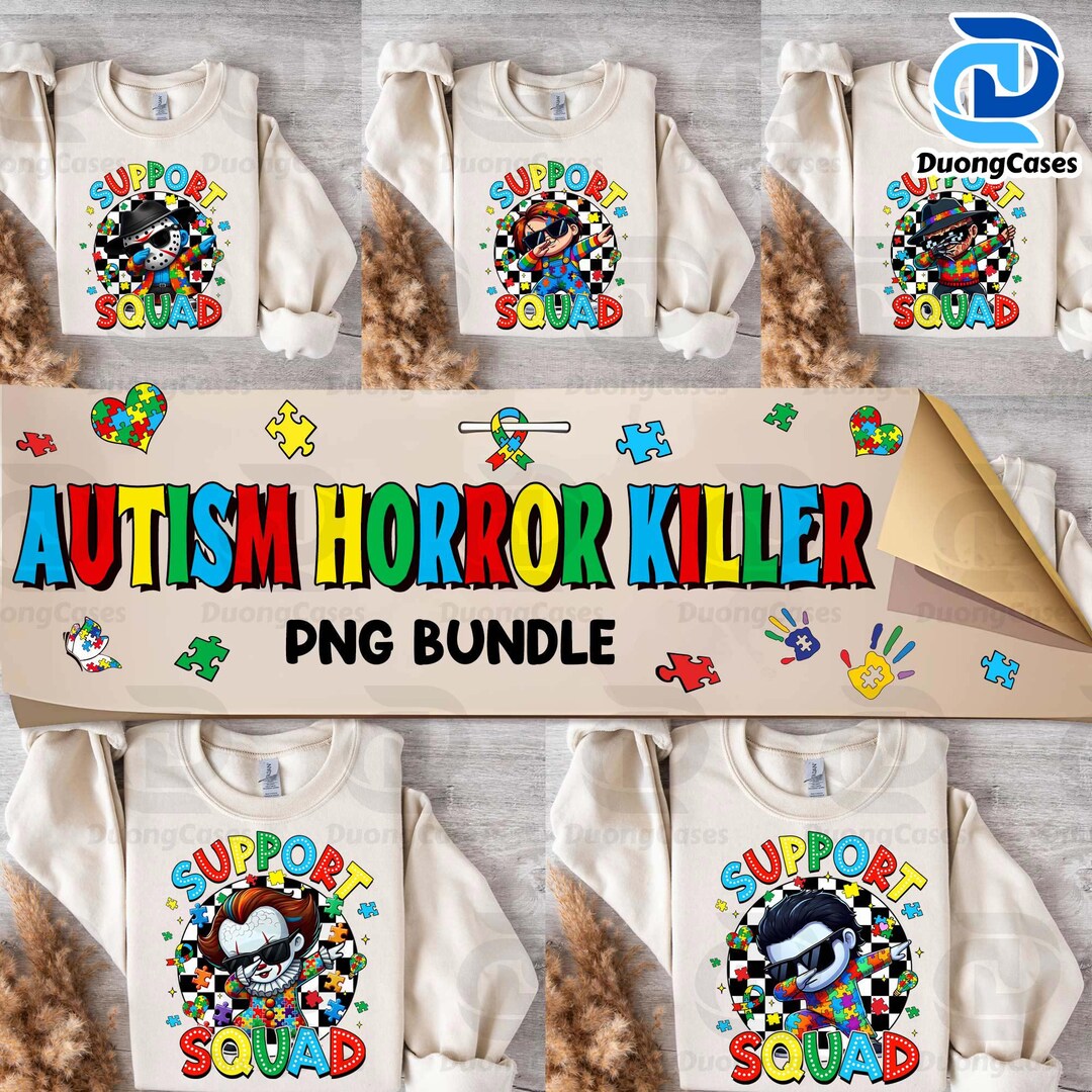 Autism Horror Killer Png Bundle, Autism Awareness Png, Awareness Png ...