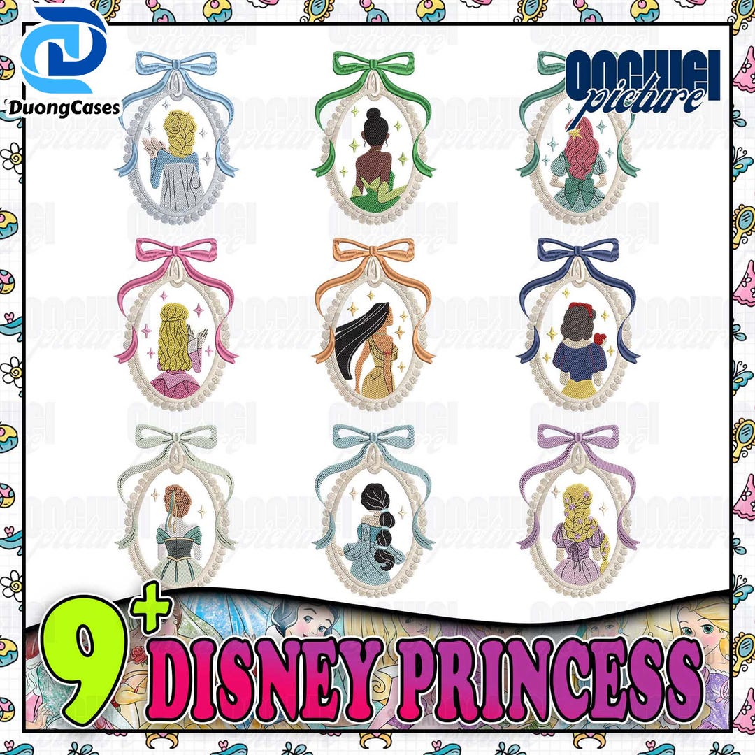 Magic Kingdom Embroidery Bundle Design, Princess Family Embroidery ...