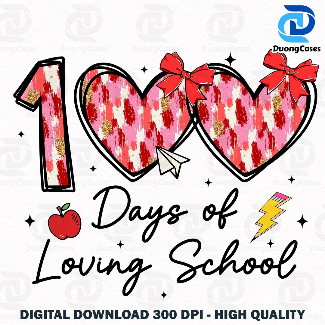 100 Days of School PNG, School Teacher Png, 100 Days Design, Coquette ...