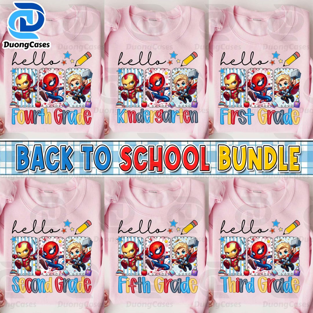 Superhero Back to School Png Bundle, Pre-k 1st/2nd/3rd/4th Grade Png ...