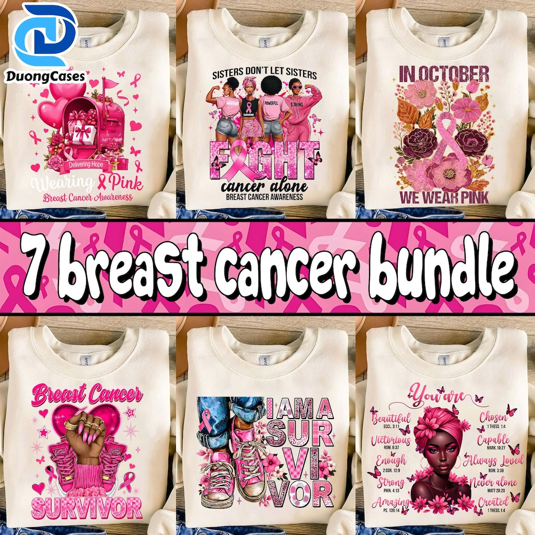 6+ Breast Cancer Awareness Woman Png Bundle, Pink Patchwork Breast ...