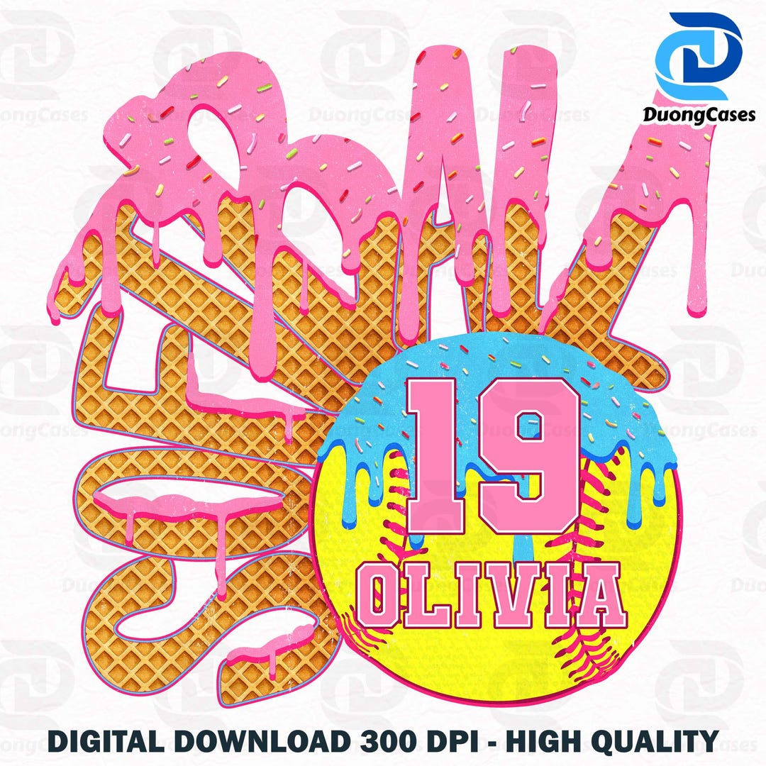 Personalized Softball Drip, Softball Mama Drip Png, Custom Softball Bow ...