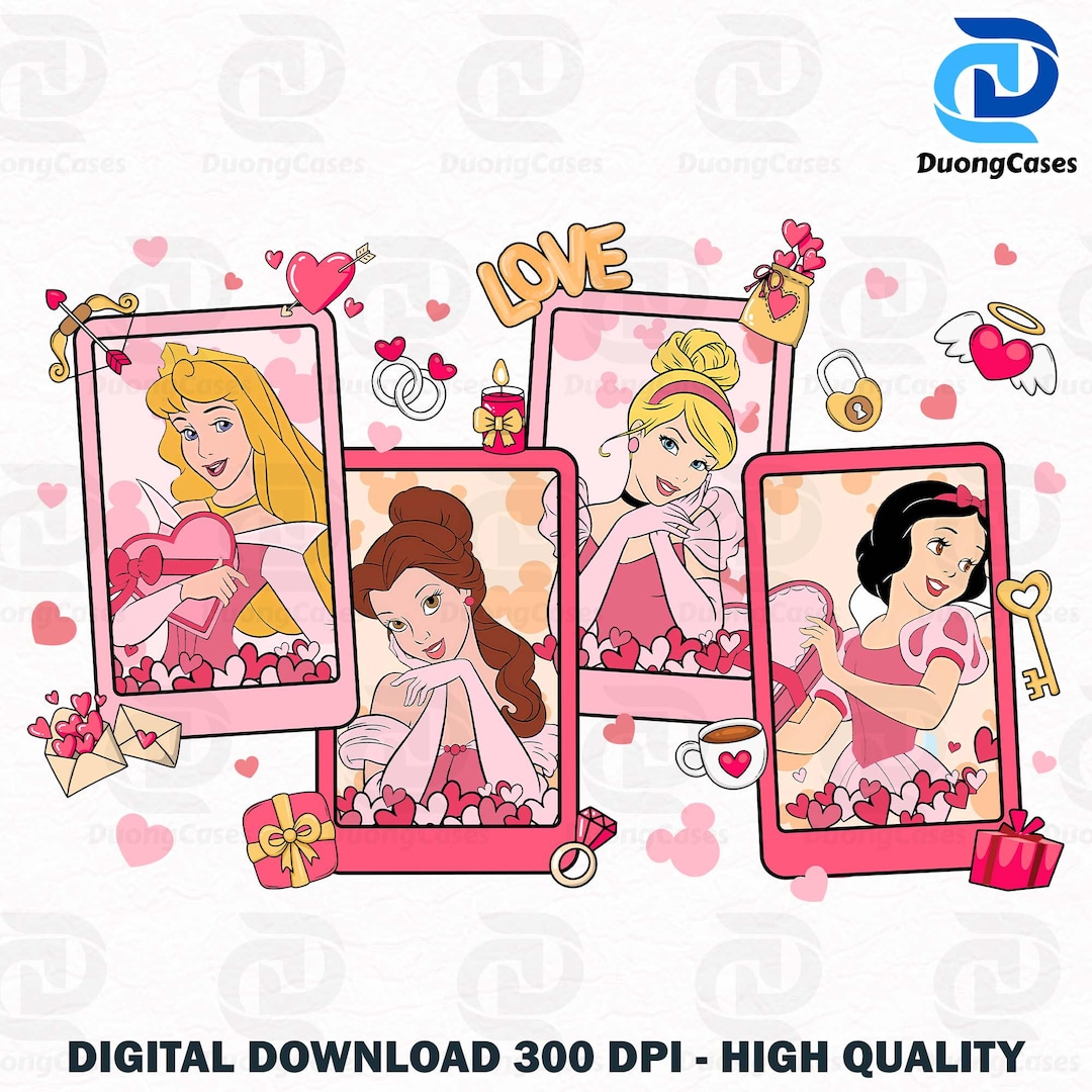Princess Valentine Png, Pink Heart Valentine Png, Pink Valentine Png ...
