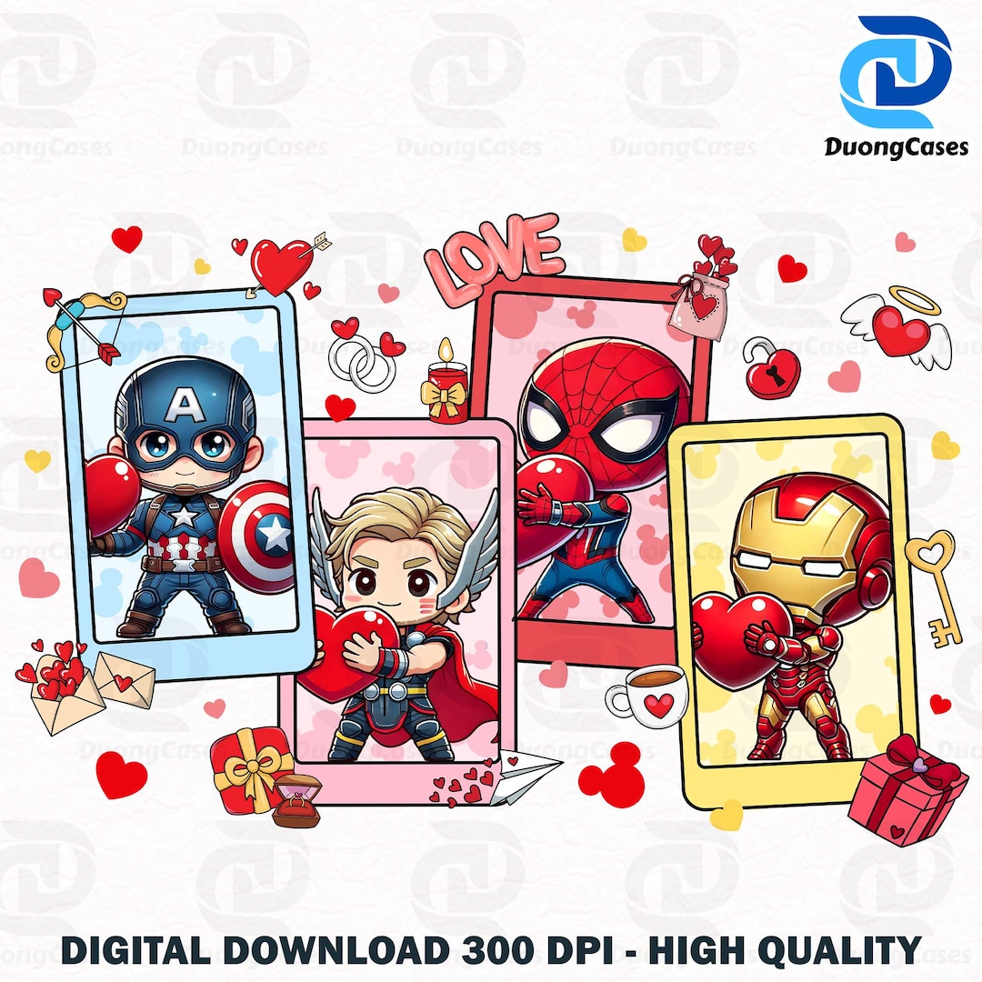 Superhero Valentine Png, Love Superhero Clipart, Romantic Hero Digital ...
