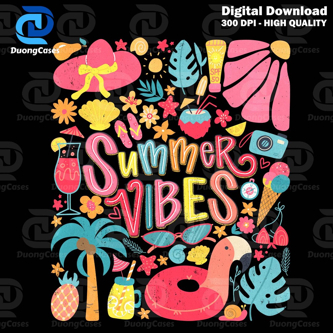 Retro Tropical Summer Vibes PNG, Retro Summer Png, Summer Floral Png ...