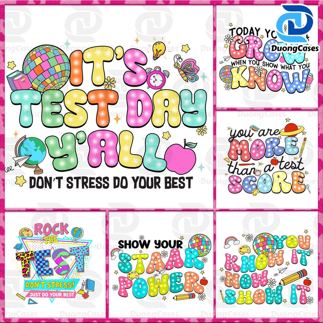 5+ Test Day Png Bundle, Rock the Test Png, Staar Test Png, Test Squad ...