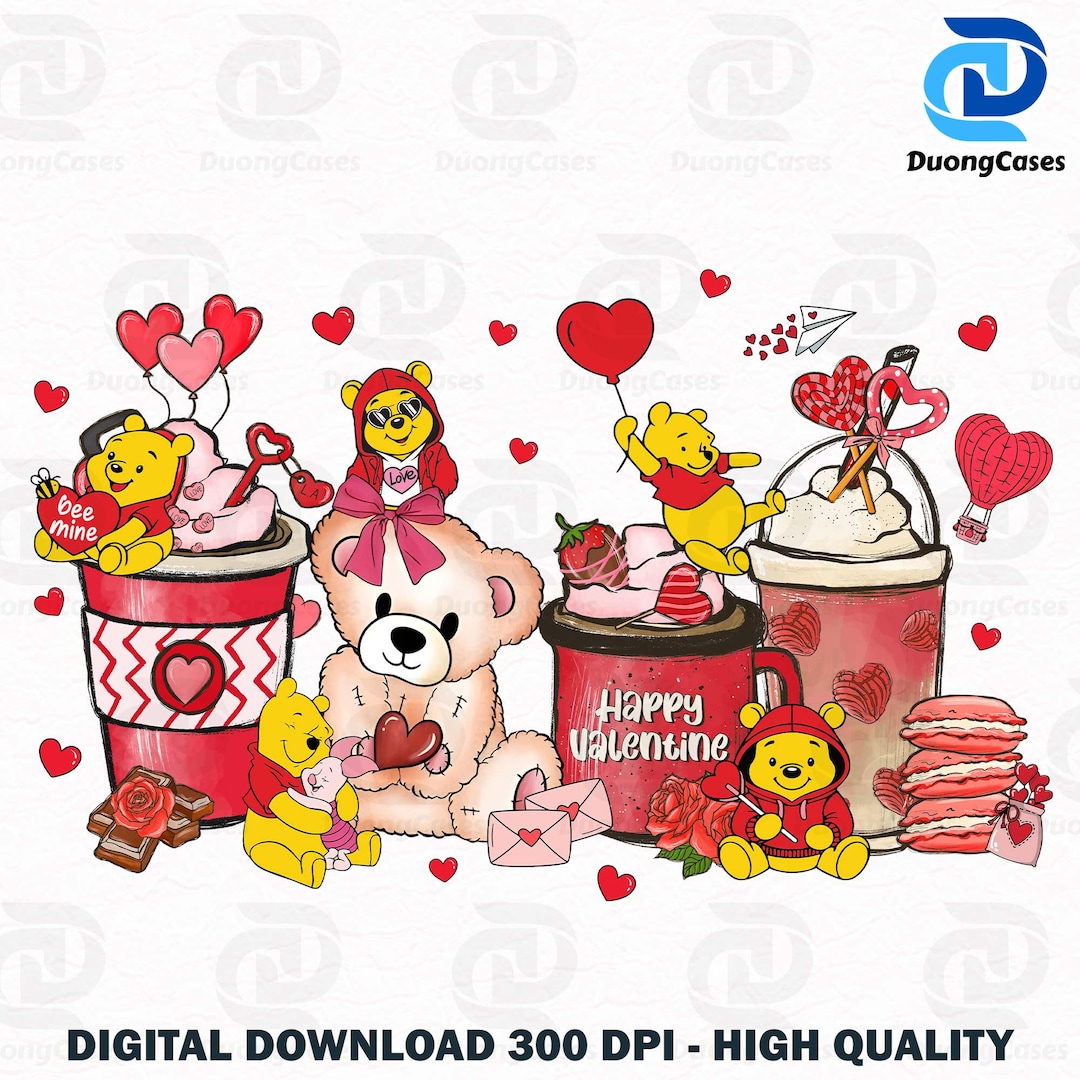 Happy Valentine Cartoon Characters Png, Coffee Valentine Cartoo Png ...