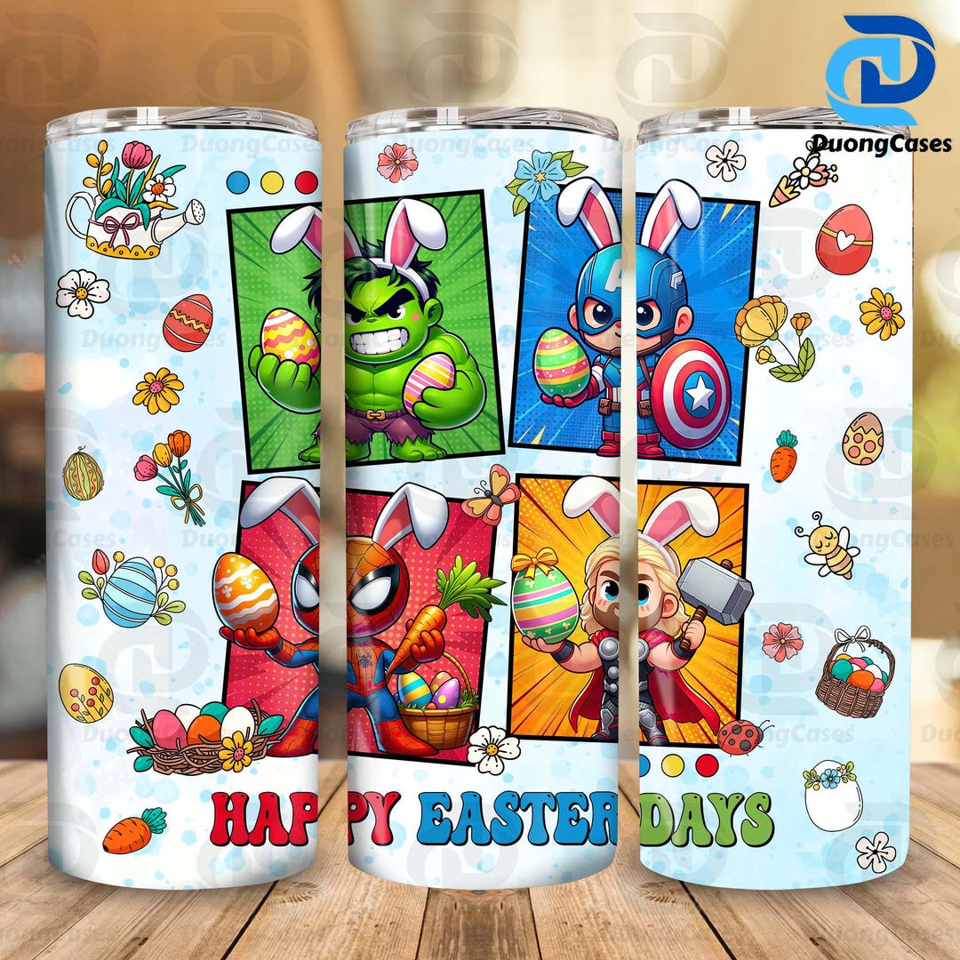 Funny Easter Superhero 20oz Tumbler Wrap, 20oz Skinny Tumbler Superhero ...