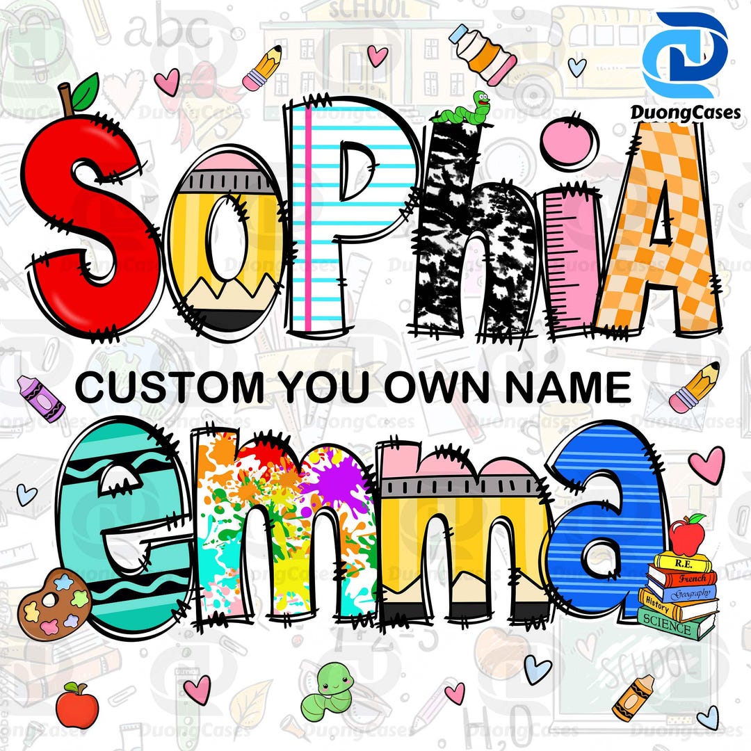 Back to School Alphabet Png Bundle, Teacher Gift, Best Teacher, Custom ...