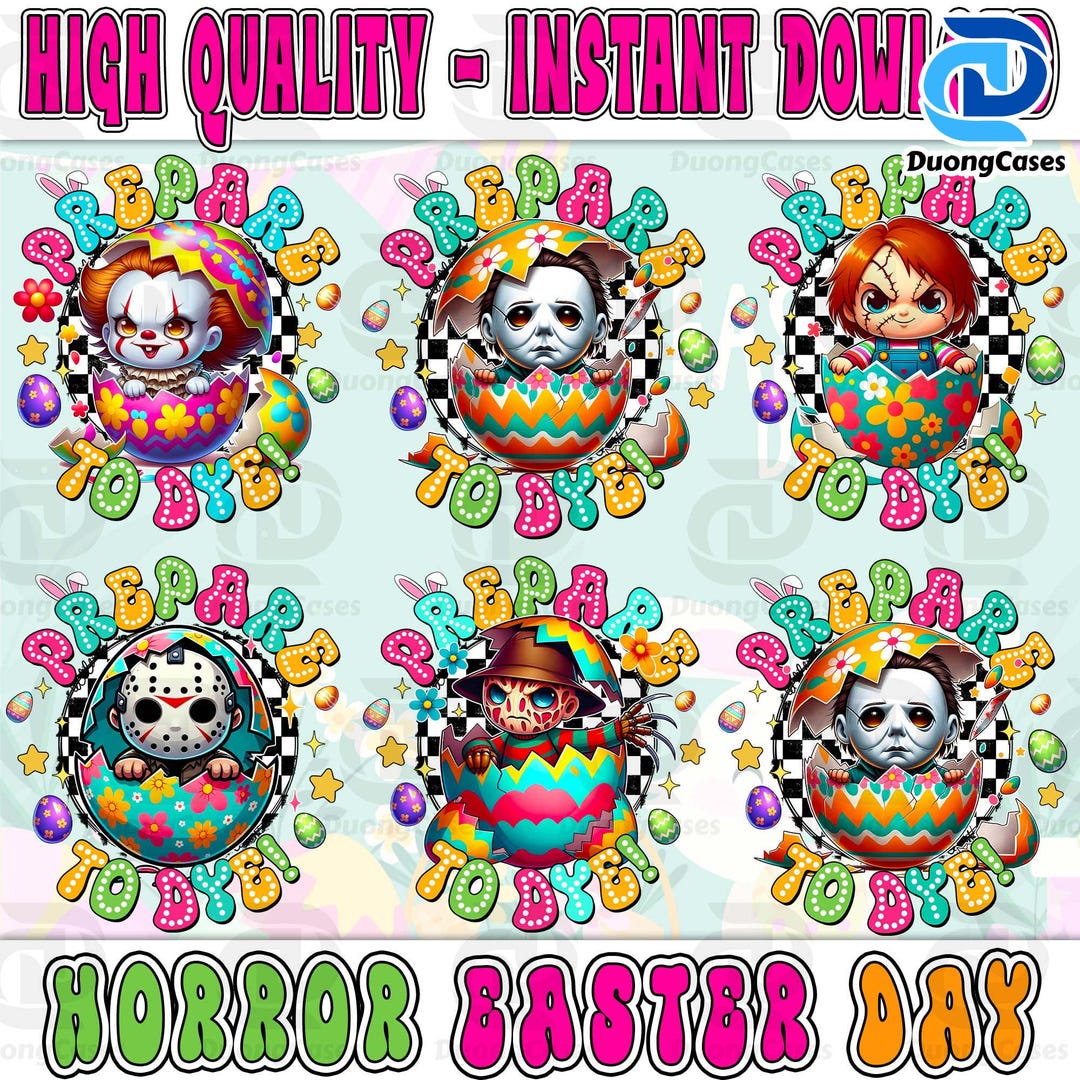 Killer Easter on Ring Buoy Png Bundle, Bundle Horror Movie Png, Retro ...