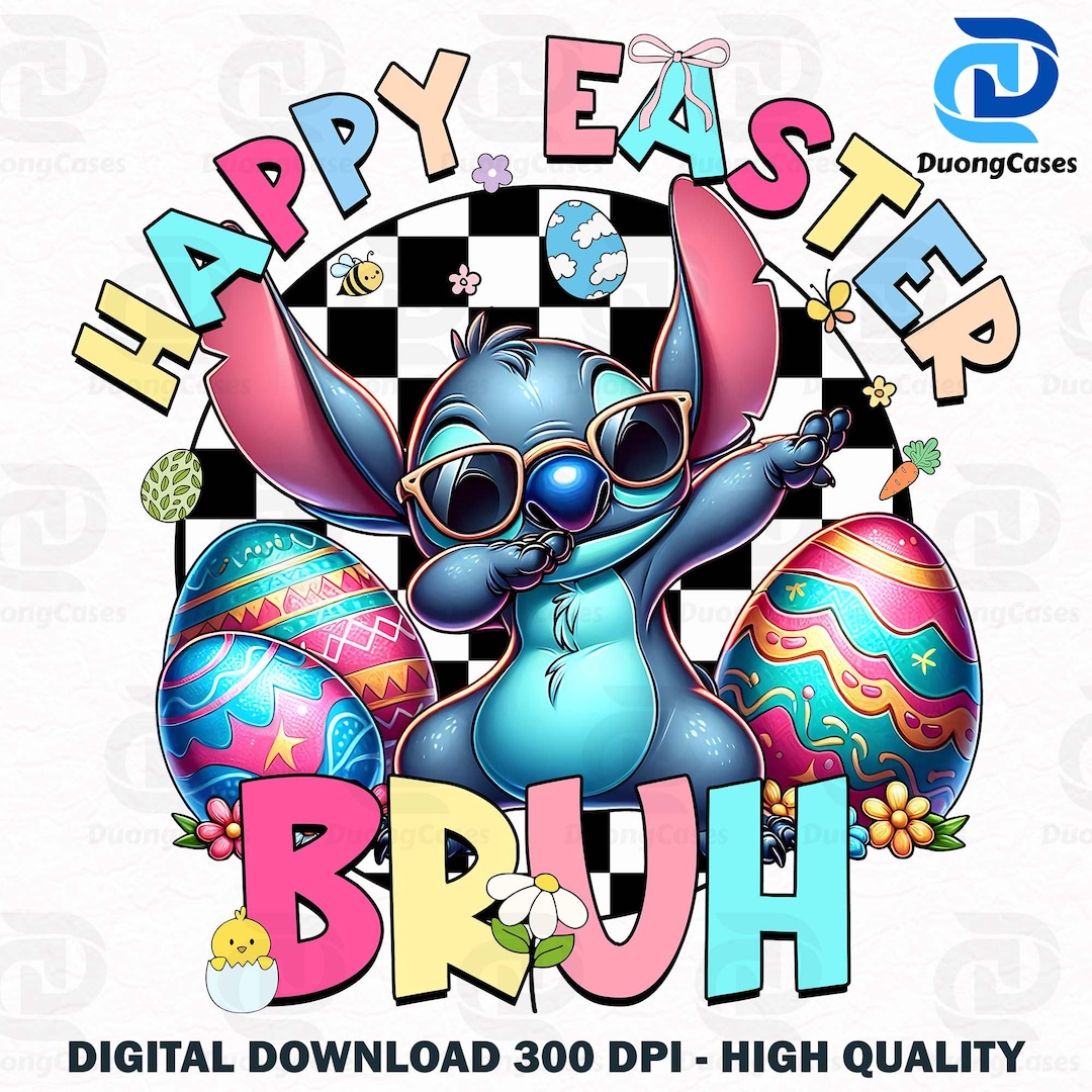 Happy Easter Bruh Cartoon Blue Alien PNG, Funny Easter Cartoon ...
