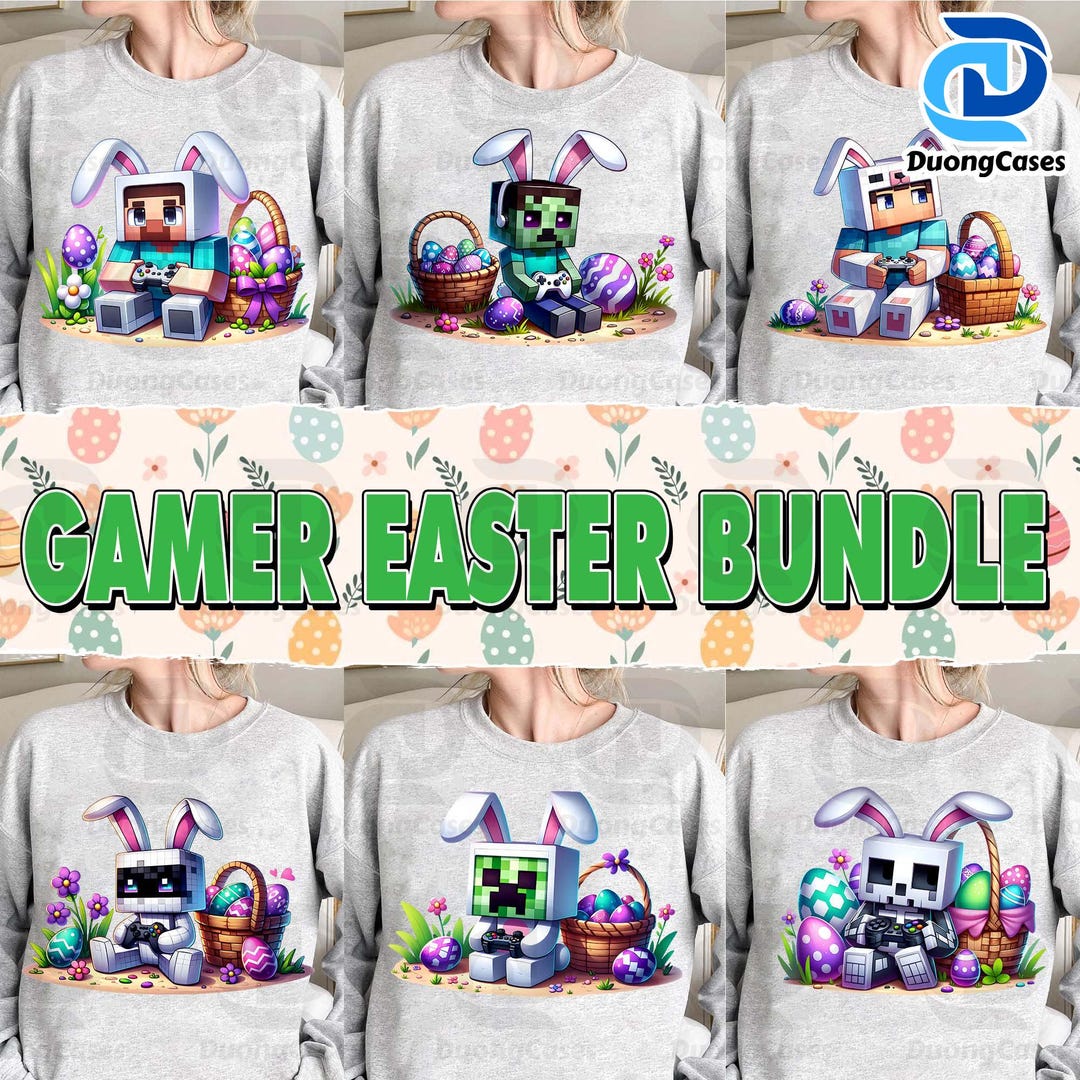 6+ Character Easter Png Bundle, Boys Mining Easter Png, Retro Easter ...