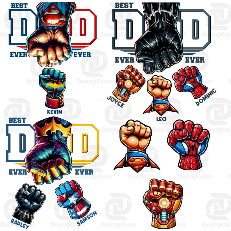 Custom Best Dad Ever Png, Fist Bump Set Superhero Png, Custom Superhero ...