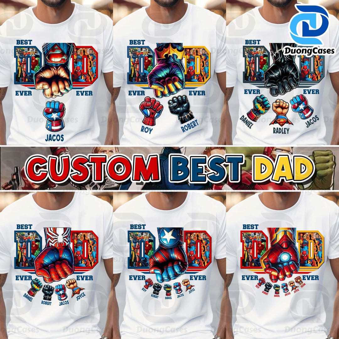 Best Dad Ever Png, Fist Bump Set Superhero Png, Custom Superhero Png ...