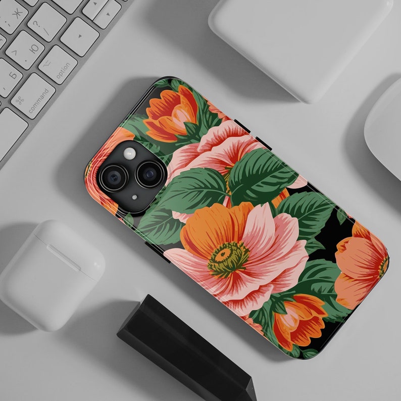 Flower Phone Case, Charm Flower Phone Case, Colorful Abstract Flower ...