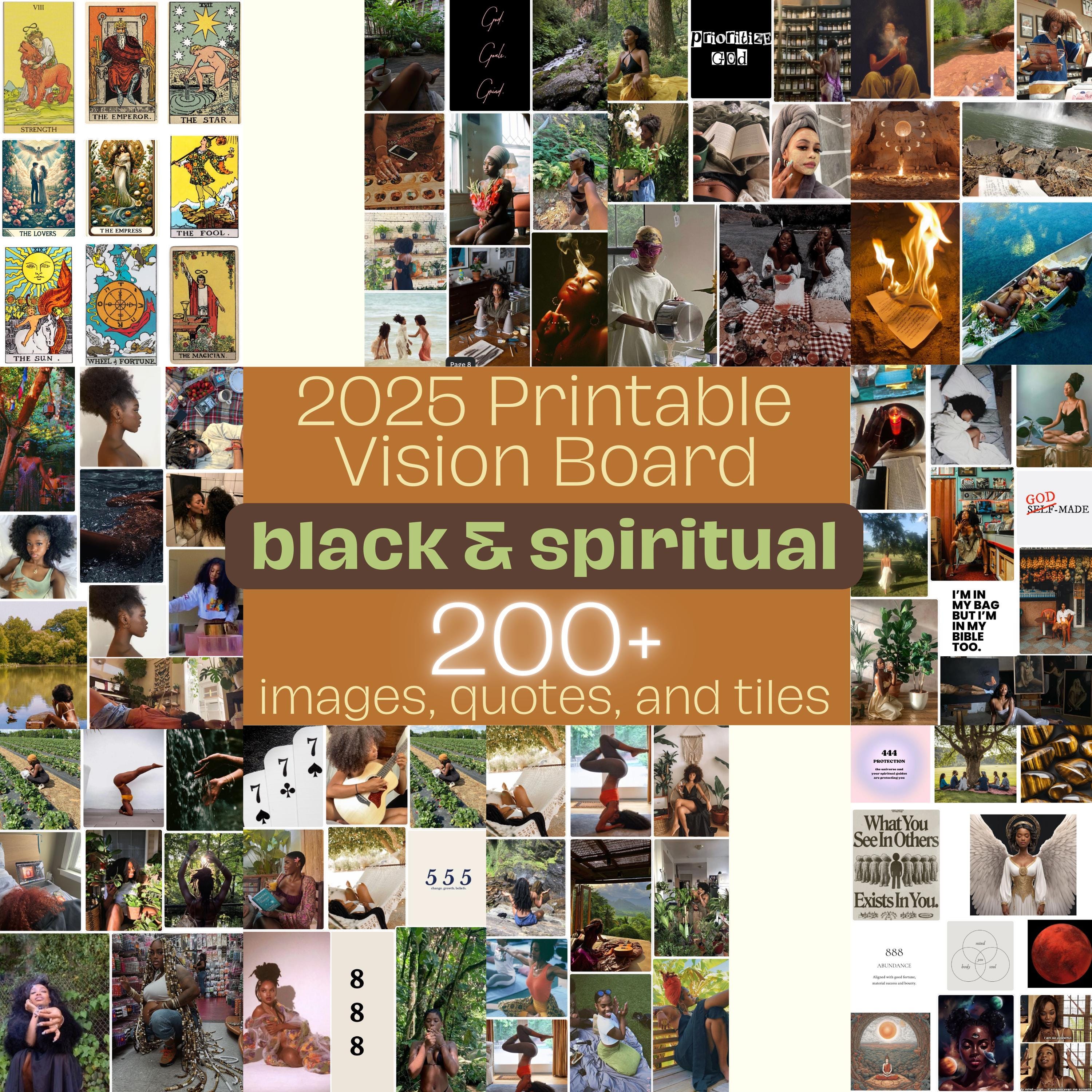 Spiritual Vision Board Printable – Sage, Crystals and Awakening Imagery ...