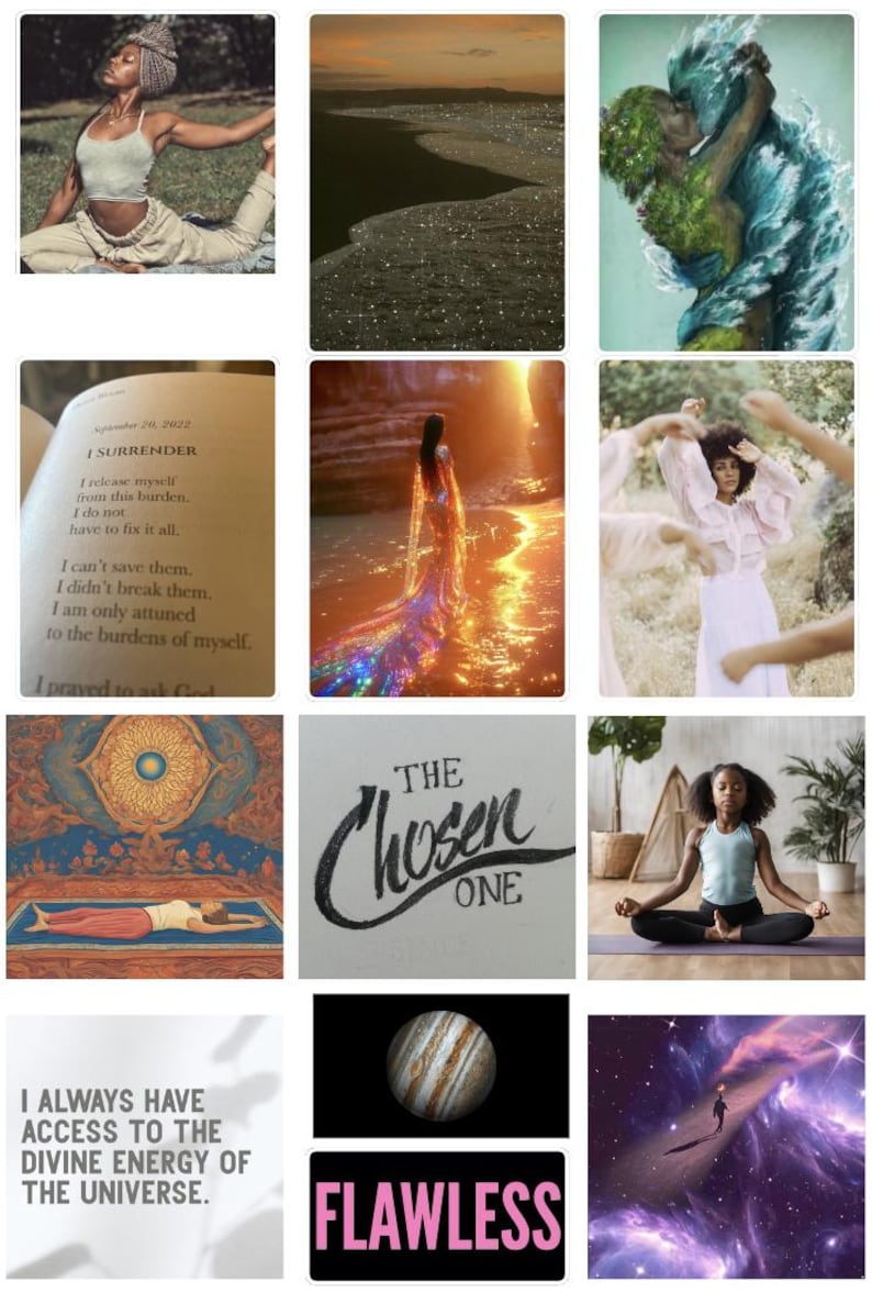 Spiritual Vision Board Printable Sage, Crystals and Awakening Imagery ...