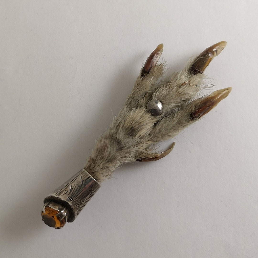 Antique Scottish Grouse Bird Claw Kilt Pin With Faux Citrine Yellow ...