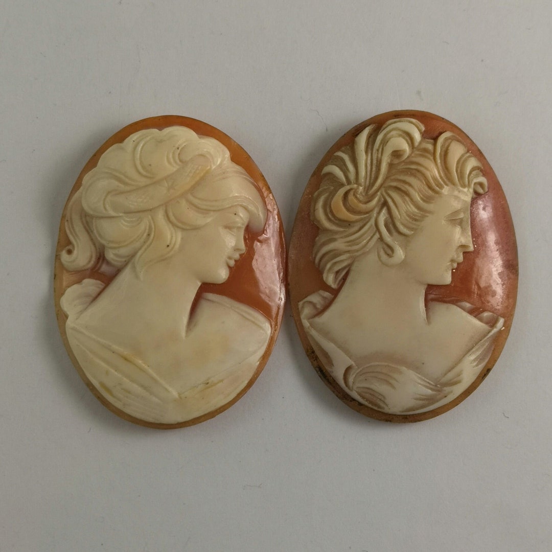 Lot of 2 Vintage Loose Italian Shell Cameos 4 Cm X 3 Cm - Etsy UK