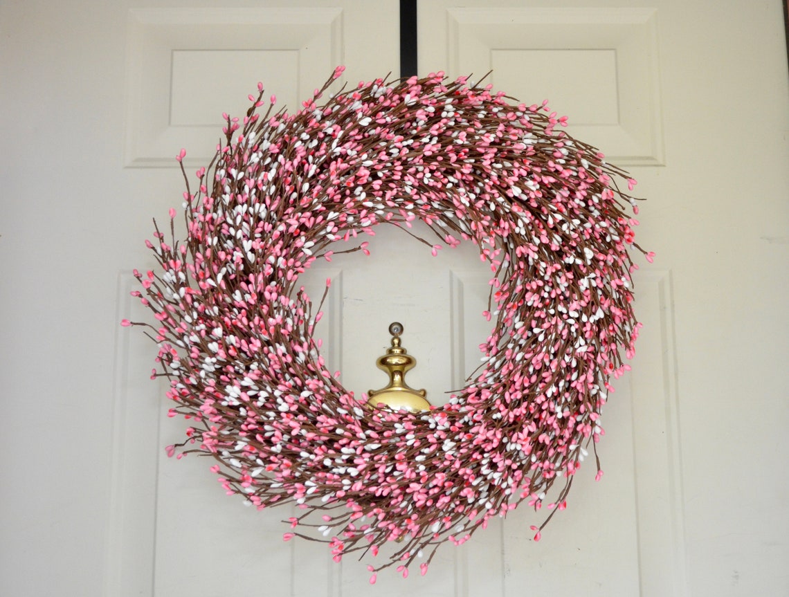New Pink Wreath Spring Summer Wreath All Seasons Wreath Easter - Etsy