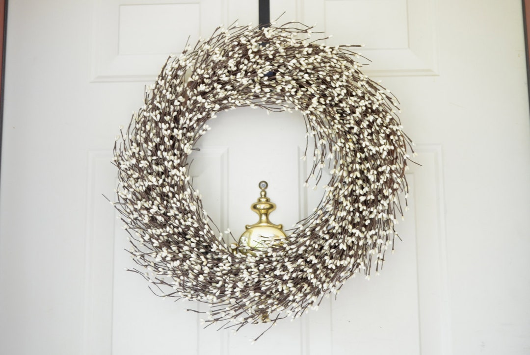 Spring Cream Berry Wreath Easter Wreath Front Door Wreath Grapevine ...