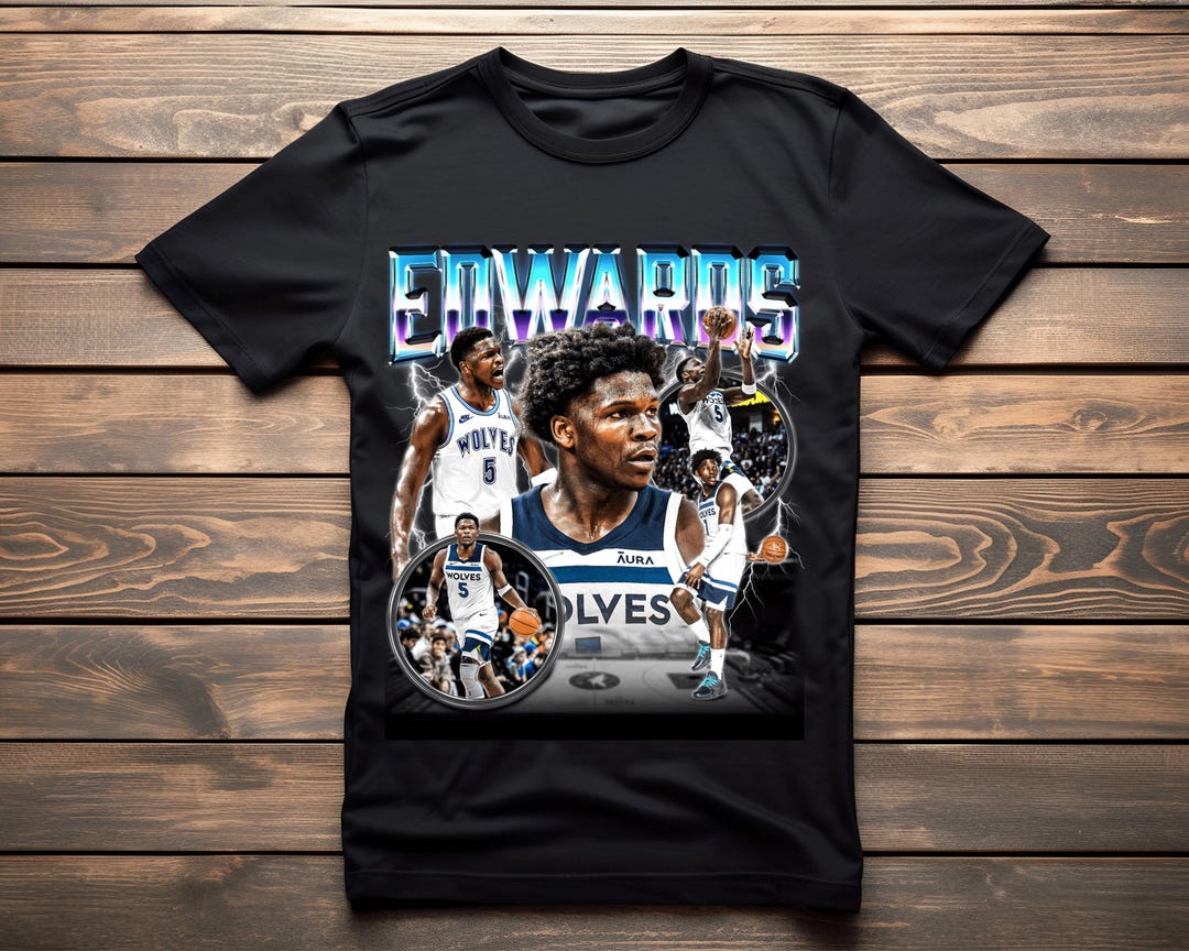 Anthony Edwards Vintage Basketball T-shirt, 90s Retro Graphic Tee Gift ...