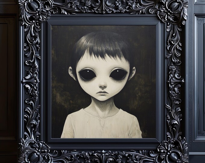Horror Black-eyed Child Matte Vertical Poster, Dark Art Print Decor ...