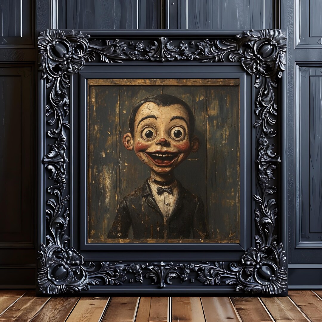 Vintage Ventriloquist Dummy Wall Art, Haunting Old-fashioned Print ...