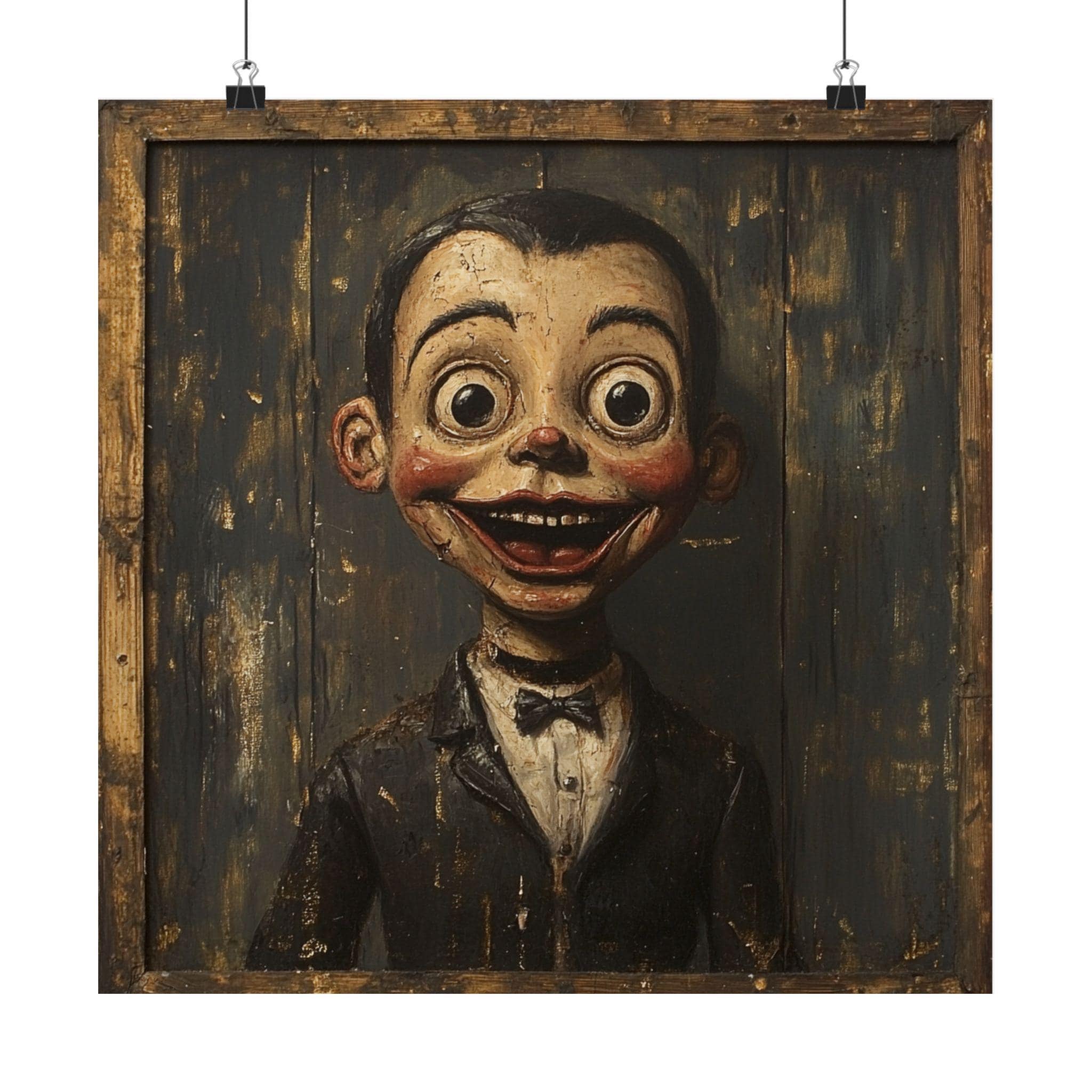 Vintage Ventriloquist Dummy Wall Art, Haunting Old-fashioned Print ...