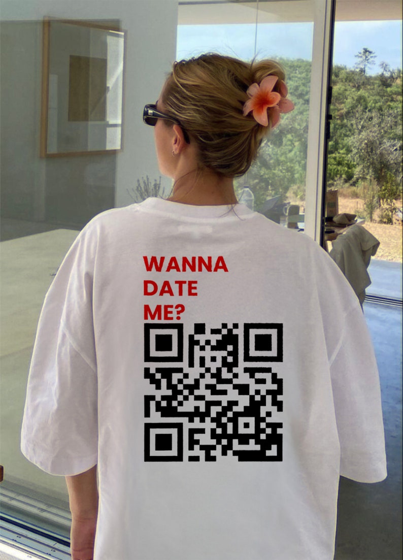Custom wanna Date Me QR Code T-shirt Personalized Dating Tee for ...