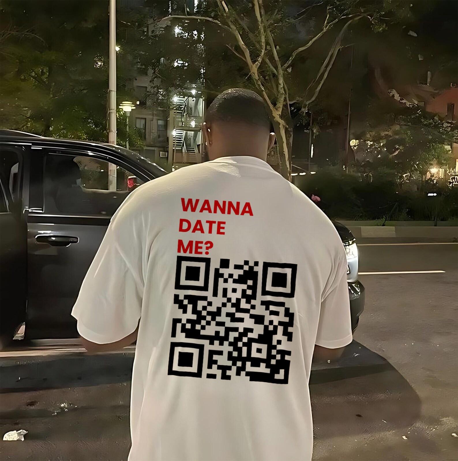 Custom wanna Date Me QR Code T-shirt Personalized Dating Tee for ...