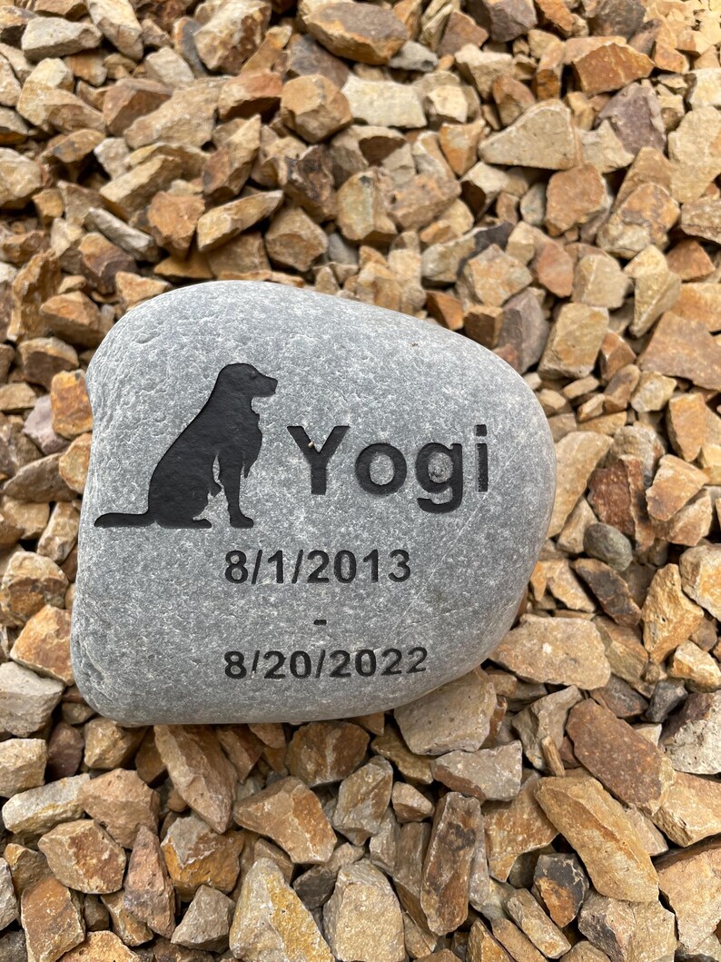 Personalized Pet Memorial Stone Pet Memorial Gift Natural River Rock ...