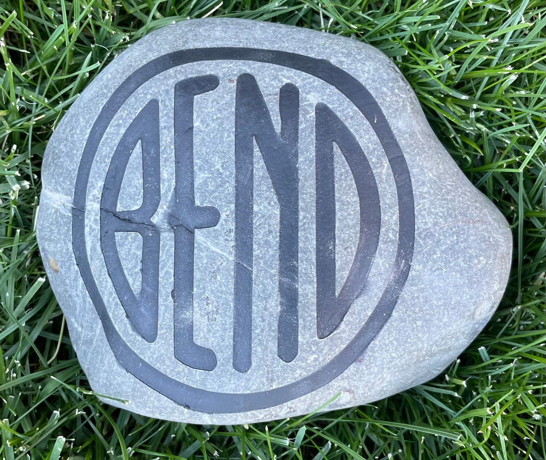City of Bend Oregon Logo Engraved in River Rock - Etsy