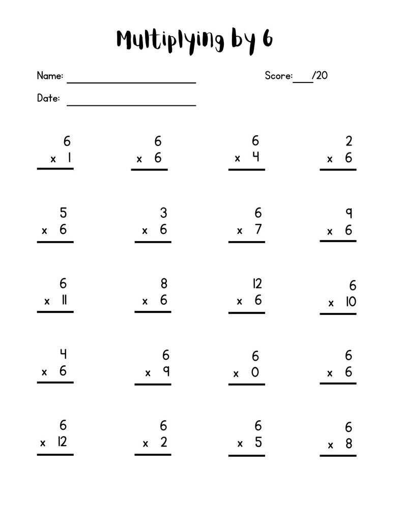 Printable 1-12 Multiplication Table, Multiplication Chart, and 1-12 ...
