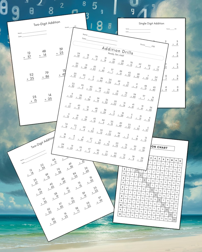 Complete Addition Practice Bundle - 1-digit to 4-digit Worksheets 14 ...