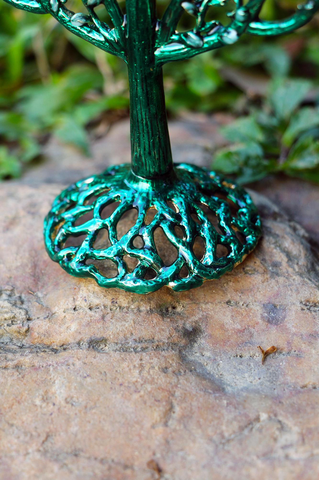 Green Live Menorah | Hanukkah Jewish Candle Holder | 9-branched ...