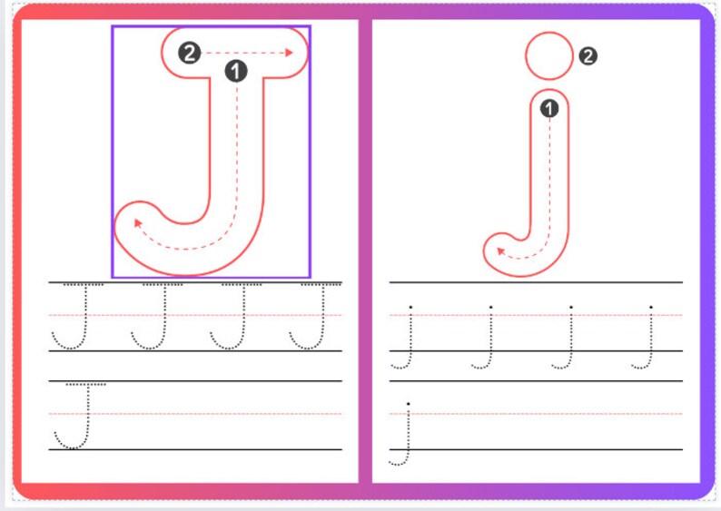 Printable Alphabet Lower and Upper Case Tracing Worksheets, Digital ...