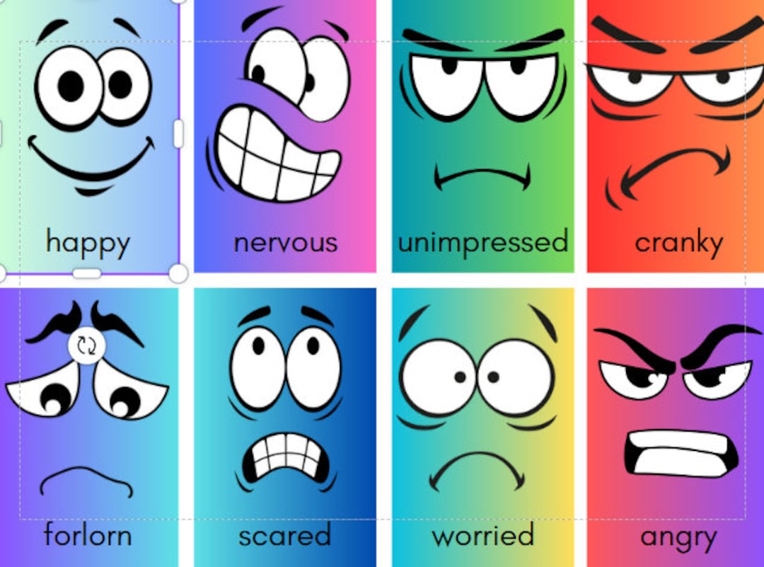 Printable Emotions Flash Cards Digital Download, Facial Expressions ...