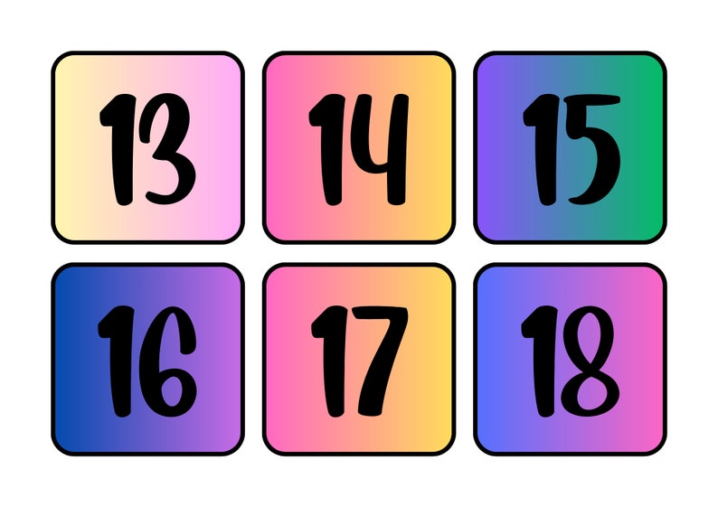 Bright and Fun 1-100 Math Flash Cards With Colorful Numbers - Etsy