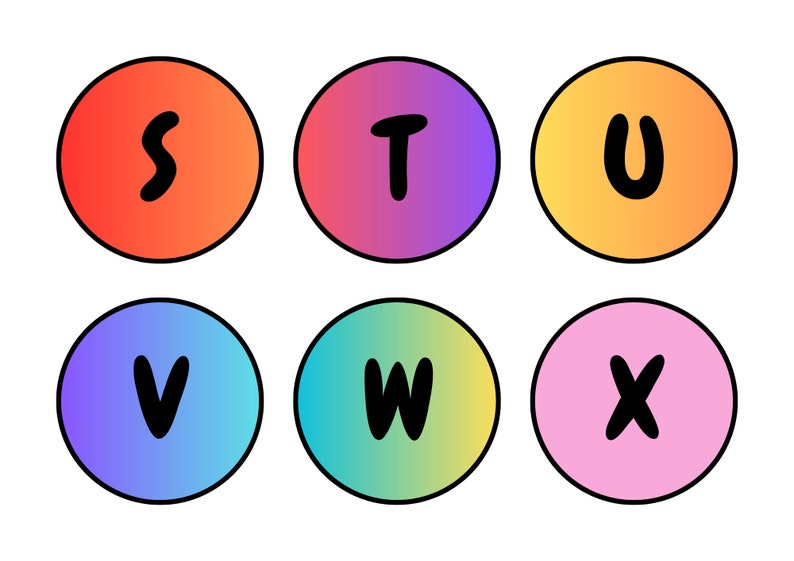 Educational A-Z Circle Flashcards - Bold & Colorful Alphabet Learning ...