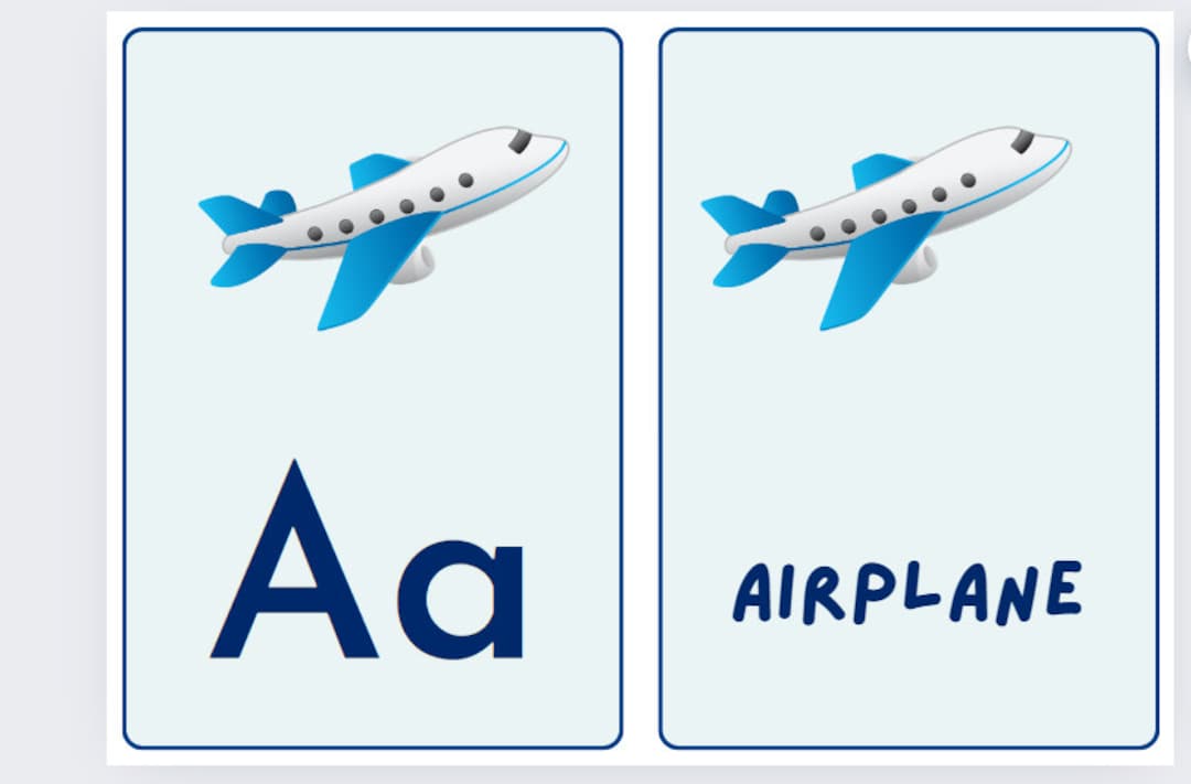 Digital Alphabet Flash Cards Set, Preschool Learning Printable, Instant ...