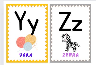 Digital Download Alphabet Animal Flash Cards, Printable English US ...