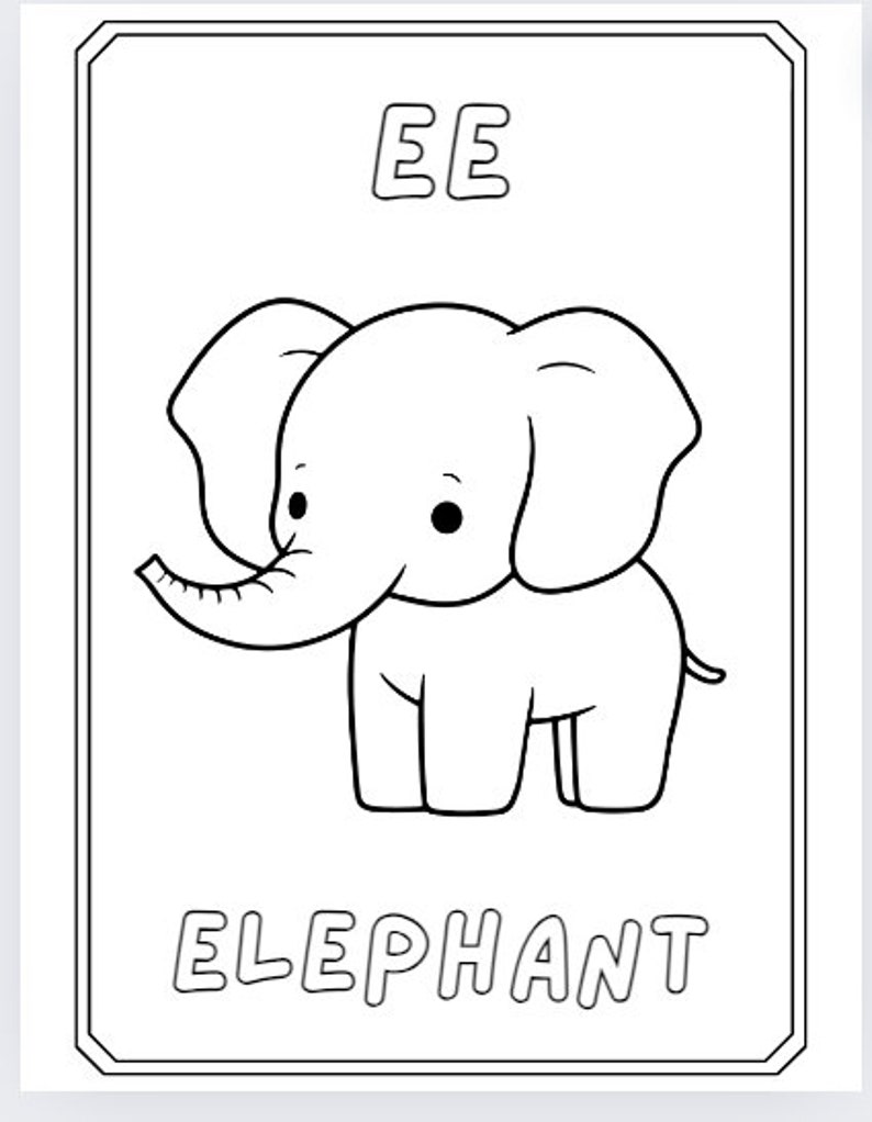 Printable Animal Alphabet Coloring Book, Educational Coloring Pages - Etsy