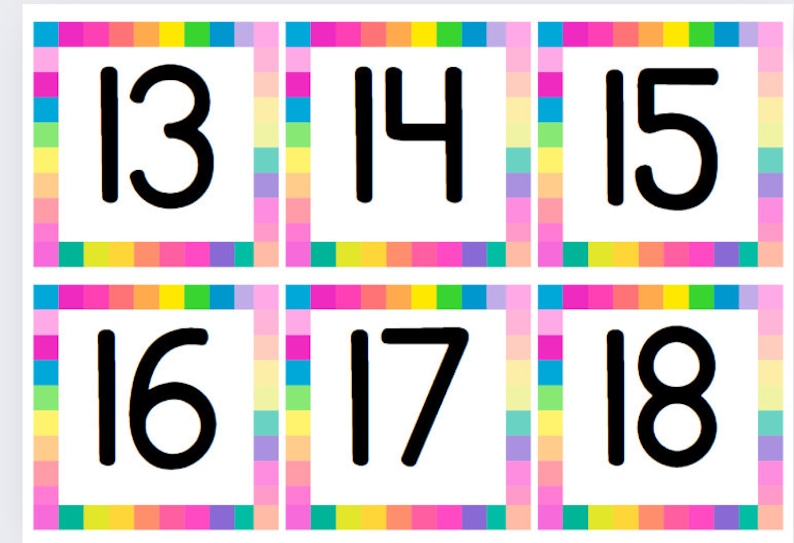 Printable Numbers Flash Cards 1-30, English US Flashcards, Instant ...