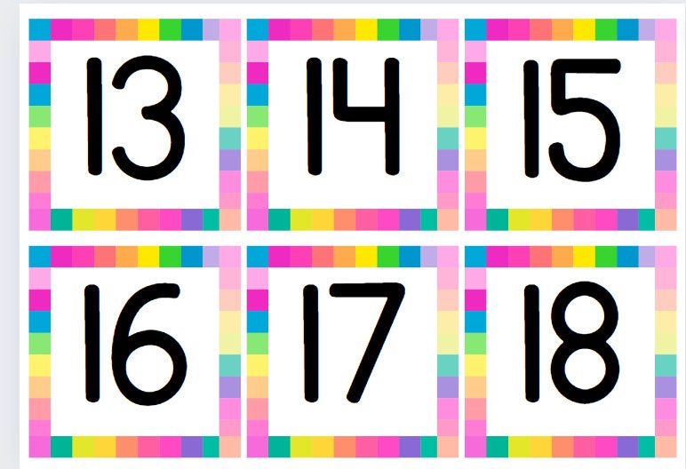 Printable Numbers Flash Cards 1-30, English US Flashcards, Instant ...