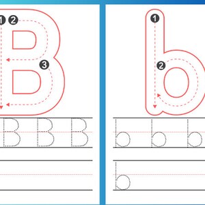 Printable Alphabet Lower and Upper Case Tracing Worksheets, Digital ...