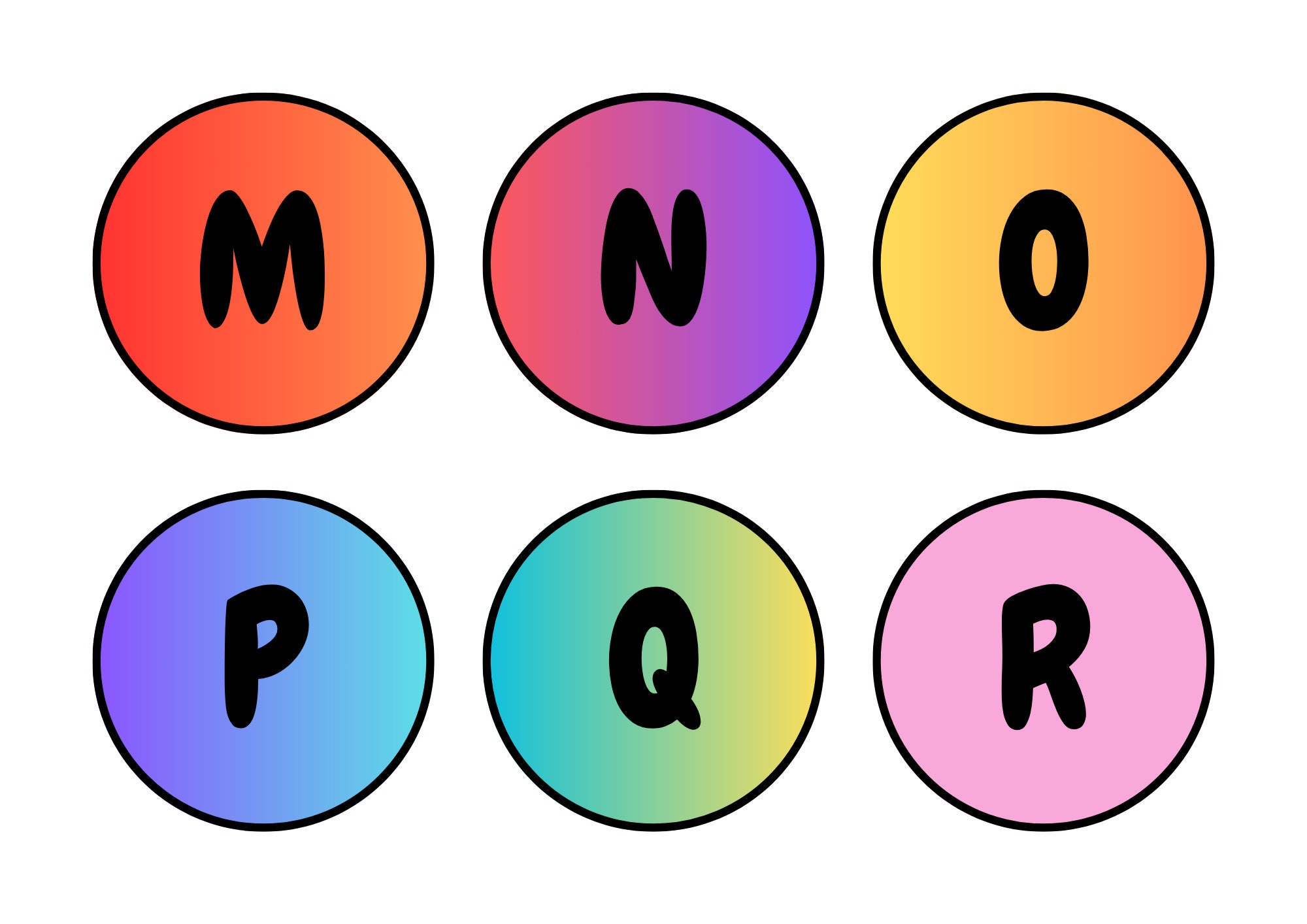 Educational A-Z Circle Flashcards - Bold & Colorful Alphabet Learning ...