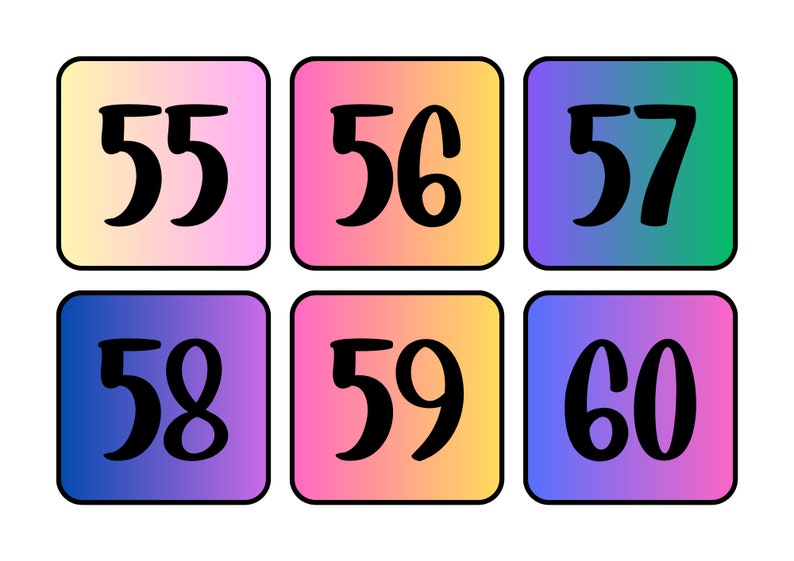 Bright and Fun 1-100 Math Flash Cards With Colorful Numbers - Etsy