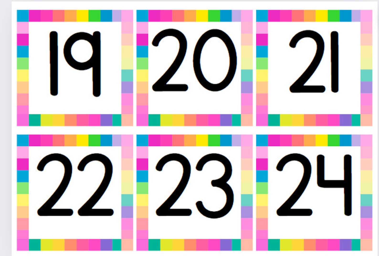 Printable Numbers Flash Cards 1-30, English US Flashcards, Instant ...