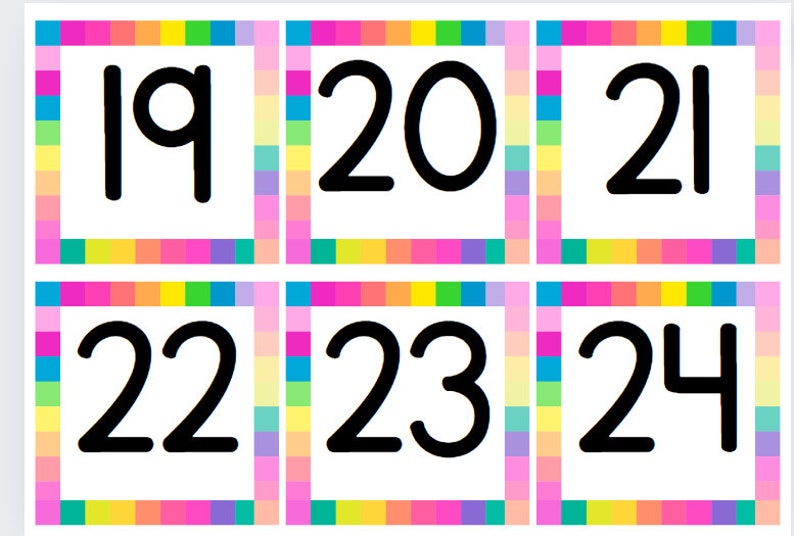 Printable Numbers Flash Cards 1-30, English US Flashcards, Instant ...